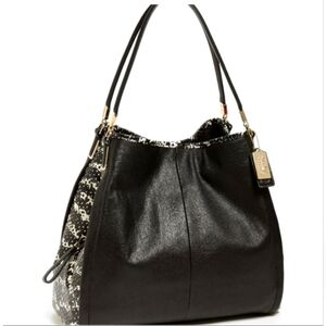 Coach | Bags | Coach Madison Phoebe Black White Python Animal Print ...